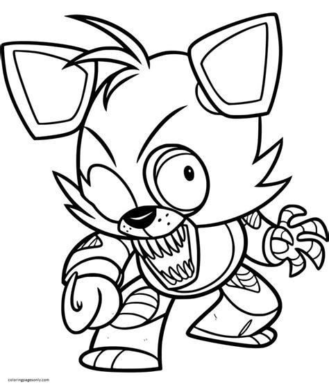 Five Nights At Freddy S Coloring Pages Foxy Free Printable Templates