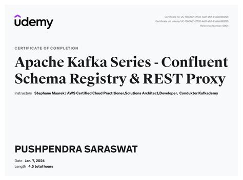 Udemy Course Completion Certificate Pushpendra Saraswat