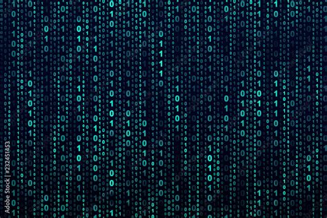 Binary Computer Code On Black Background Abstract Illustration Stock Photo Adobe Stock