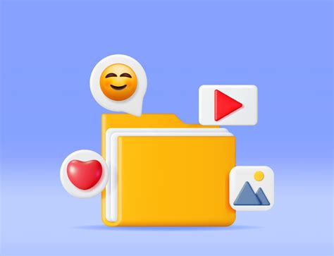 3d Multimedia Folder With Media Files Render Image Message And Video Documents In Ring Binder