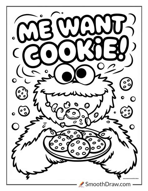 Printable Cookie Monster Coloring Pages Fun Sesame Street Activities