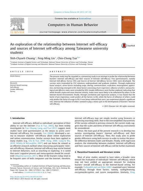 An Exploration Of The Relationship Between Internet Self Efficacy Pdf