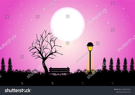 Beautiful Scenery Background Vector Illustration Romantic Stock Vector