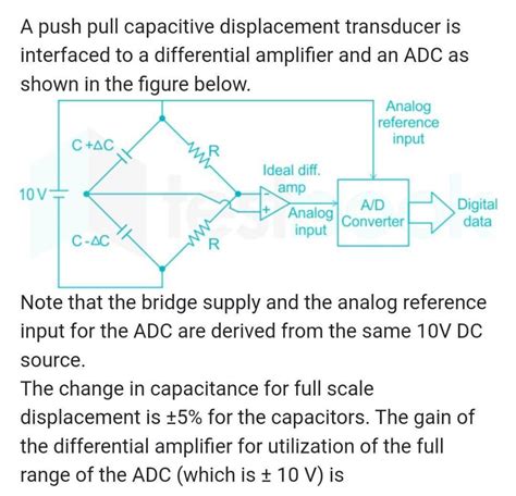 Solved A Push Pull Capacitive Displacement Transducer Is