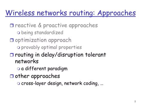 PPT Wireless Networks Routing Approaches PowerPoint Presentation Free Download ID 160251