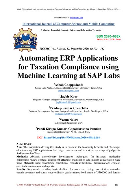pdf automating erp applications for taxation compliance using machine