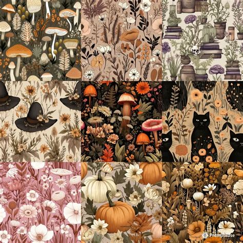 Autumnal Cottagecore Seamless Patterns Midjourney Prompt Promptbase