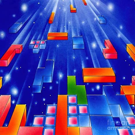 Falling Tetris Blocks Painting By Matilda Mark Pixels