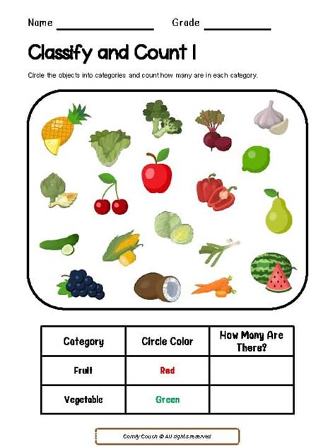 Sorting Objects Into Categories Kindergarten Math Activities By Comfy Couch