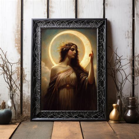 Moon Goddess Hecate Classic Painting Print Celestial Fine Art Print