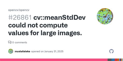 Cv MeanStdDev Could Not Compute Values For Large Images Issue Opencv Opencv GitHub