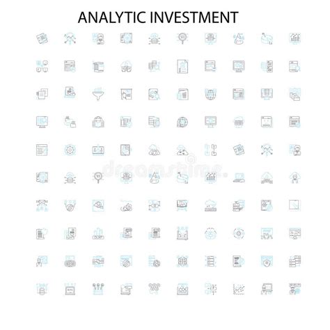 Analytic Investment Icons Signs Outline Symbols Concept Linear