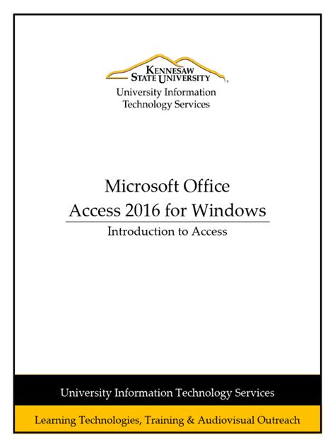 Ms Access 2016 Introduction To Access Pdf Databases Microsoft Access