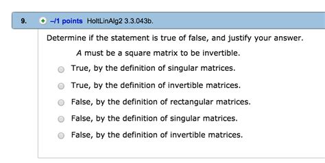 Solved Points HoltLinAlg B Determine If The Chegg