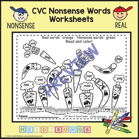 Cvc Nonsense Words Worksheets Bundle Cvc Nonsense Words List Decoding