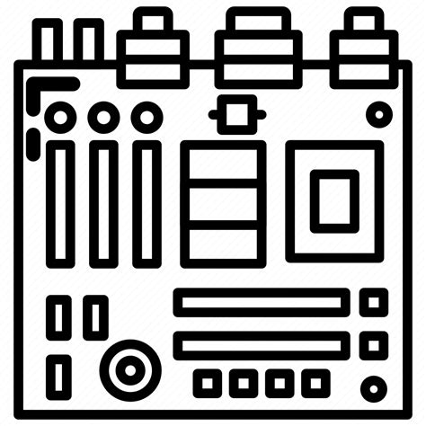 Motherboard Microchip Computer Microcircuit Icon Download On