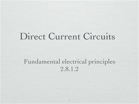Direct Current Circuits Pdf