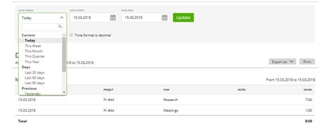 Project Hours Report Zistemo Knowledge Base