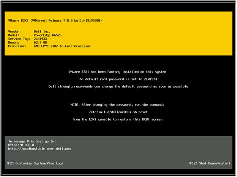 Custom Dcui Screen For Dell Factory Installed Version Of Customized Vmware Esxi Dell Costa Rica