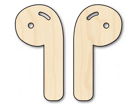 Wood Earbuds Shape Diy Craft Cutout