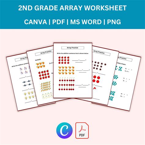 2nd Grade Array Worksheets Template Printable Pdf Word