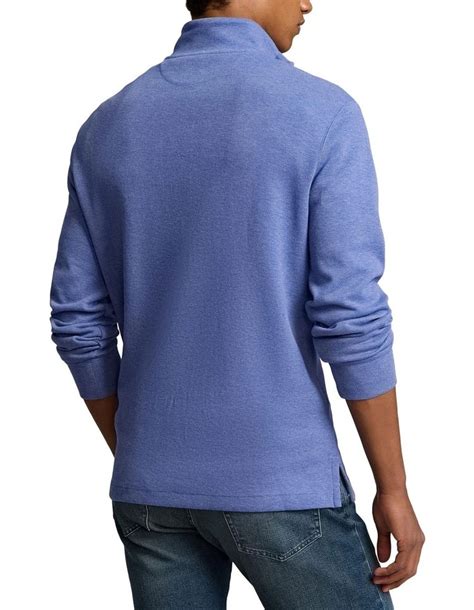 Polo Ralph Lauren Estate Rib Quarter Zip Pullover In Blue Myer