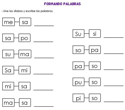 Formando Palabras Con Las Letras M P Y S