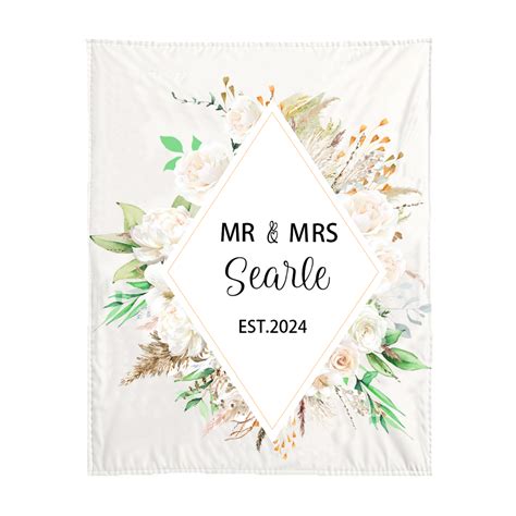 Personalized Mr And Mrs Flannel Fleece Blanket Soft And Cozy Throw For