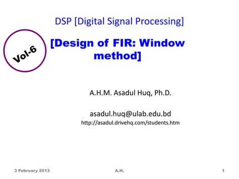 Dsp Lecture Vol 2 Dft And Fft