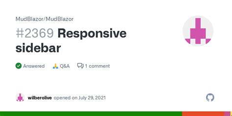 Responsive Sidebar MudBlazor MudBlazor Discussion GitHub