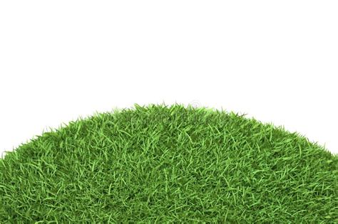 A Perfectly Shaped Mound Of Vibrant Green Grass Creating A Small Hill Isolated On A White
