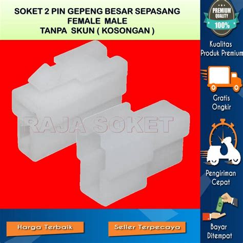 Isi Set Soket Kabel Pin Besar Soket Mobil Soket Motor Soket Gepeng Besar Soket Tanpa