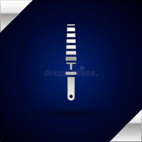 Silver Chisel Tool For Wood Icon Isolated On Dark Blue Background