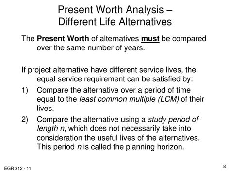 Ppt Evaluation Alternatives Present Worth Analysis Powerpoint