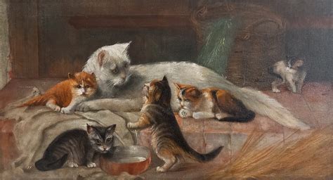 Hollandse School Xx Moeder Poes Met Kitttens Catawiki