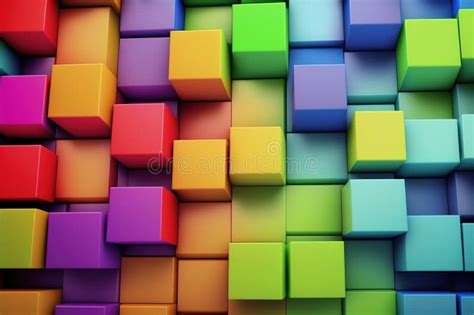 Abstract Background Of Cube Blocks Wall Stacking Design Stock Illustration Illustration Of