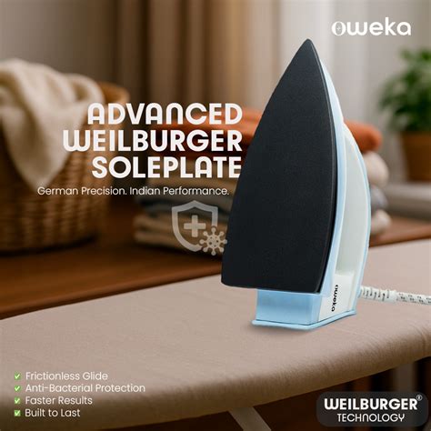 Oweka Brio 750w Dry Iron German Non Stick Coating Multi Fabric