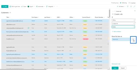 SharePoint List Formatting Walkthrough Master Data Skills AI