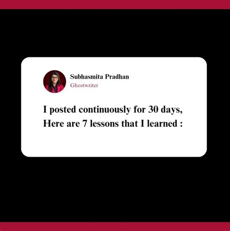 Subhasmita Pradhan On Linkedin I Posted Continuously For 30 Days