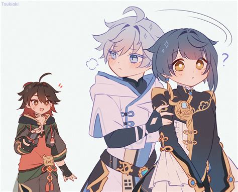 Xingqiu Chongyun And Gaming Genshin Impact Drawn By Tsukiaki Teriyaki Danbooru