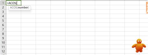 How To Implement ACOS Function In Excel Monkidea Analytics Idea Of Wisdom With Analytics
