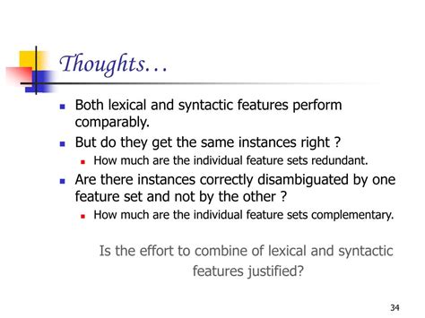 Ppt Combining Lexical And Syntactic Features For Supervised Word
