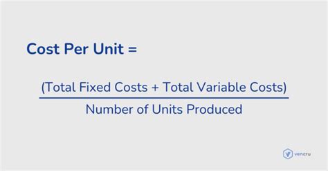 how to calculate cost per unit vencru