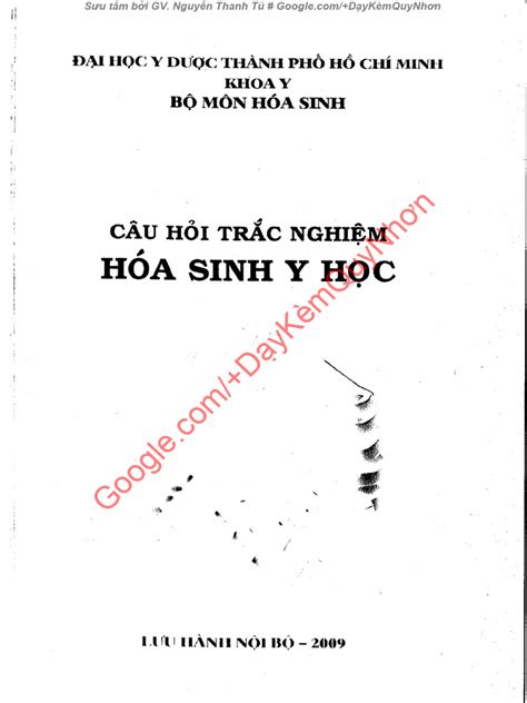 1 Cau Hoi Trac Nghiem Hoa Sinh y Hoc Amp Sinh Ly Hoc Dh y Duoc Tphcm Dl ...