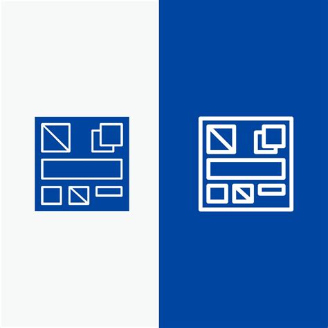 Design Mockup Web Line And Glyph Solid Icon Blue Banner Line And Glyph