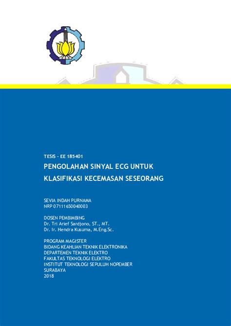 Pdf Pengolahan Sinyal Ecg Untuk Klasifikasi Kecemasan Seseorang