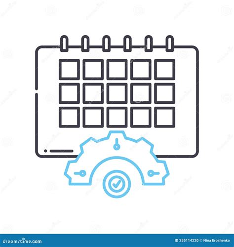 Scheduling System Line Icon Outline Symbol Vector Illustration Concept Sign Stock Vector