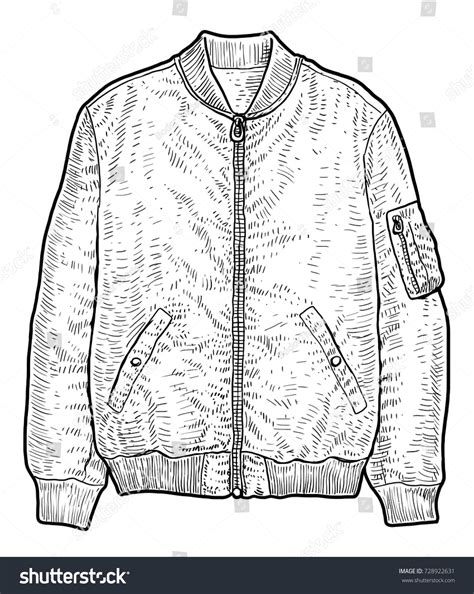 Man Jacket Illustration Drawing Engraving Ink Stock Vector Royalty