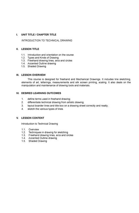 2022 Technical Drawing 1 Chapter 1 Copy Copy I UNIT TITLE CHAPTER TITLE INTRODUCTION TO