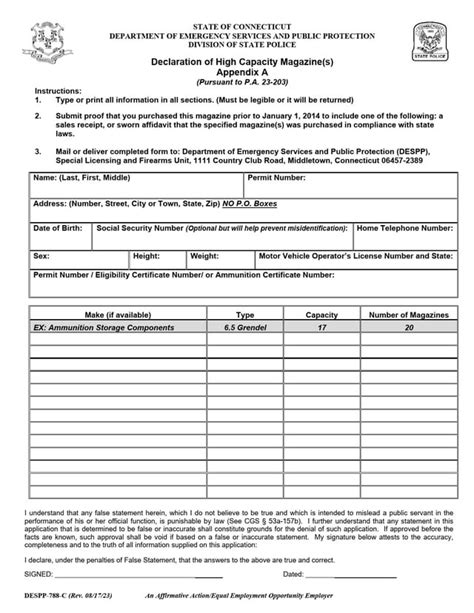Despp 788 C Declaration Of High Capacity Magazine S Appendix A Rev 8 17 23 Form Rctguns